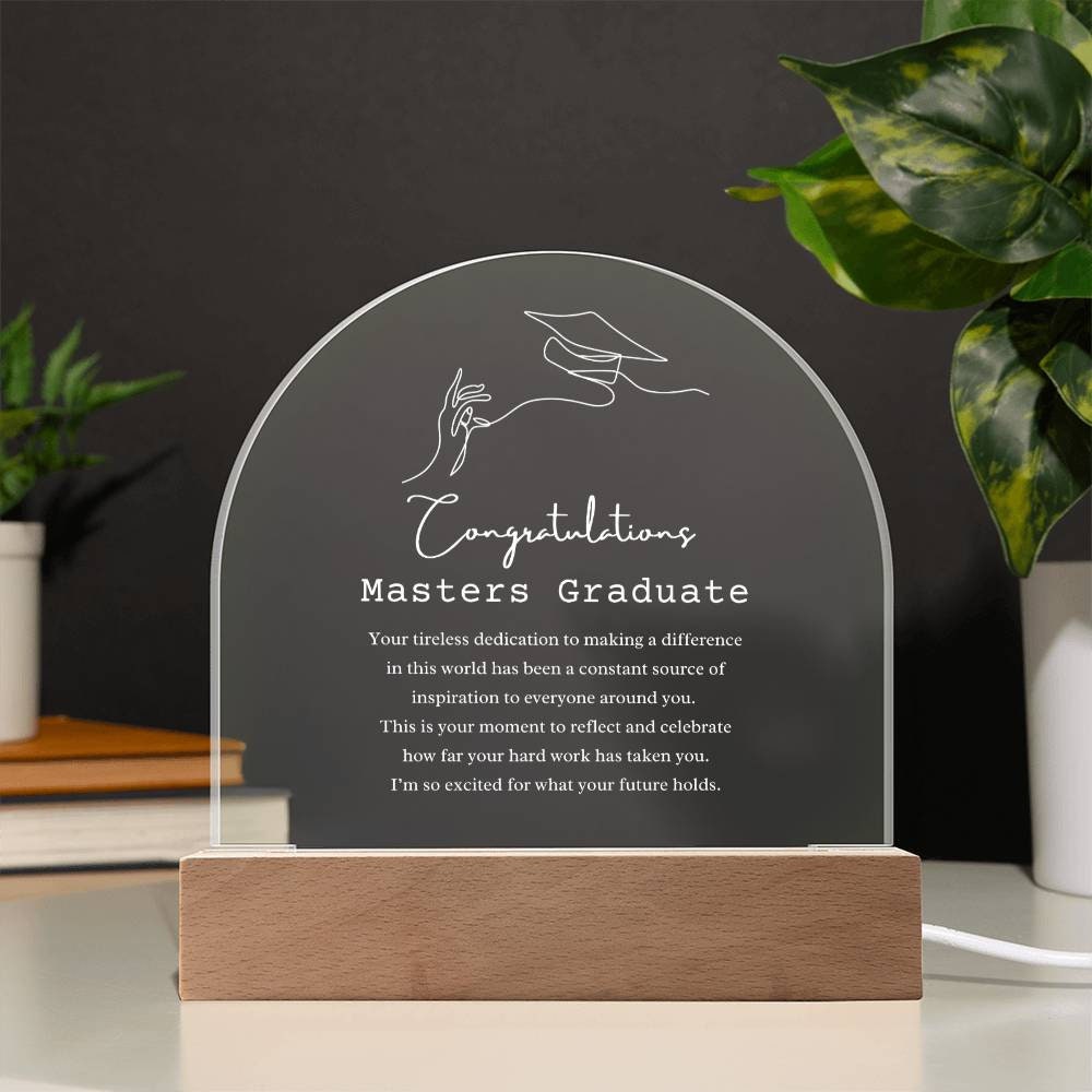 Masters Graduate Acrylic Arch, Masters Degree, Graduation Gift, Masters ...