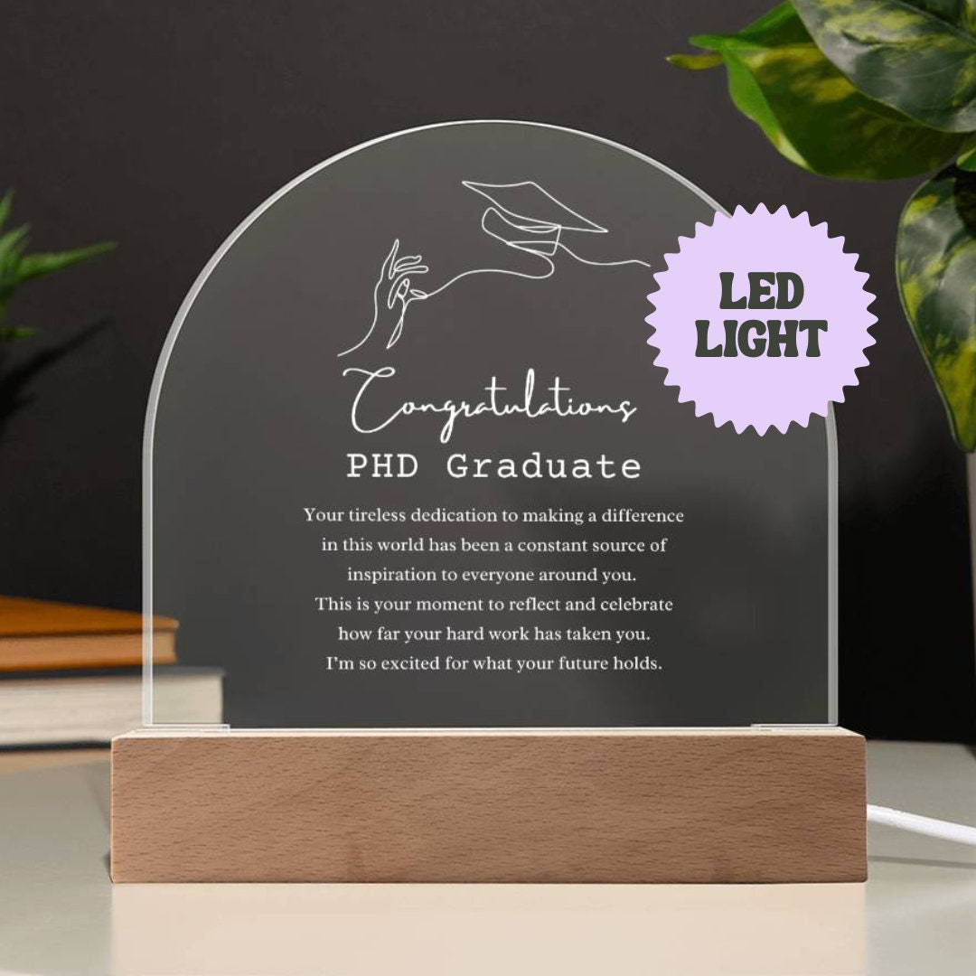 PHD Graduate Acrylic Arch, PHD Graduation Gift, PHD Gift, Doctorate ...