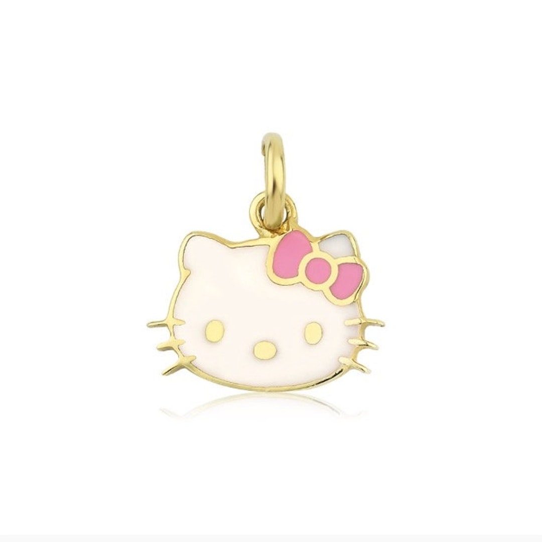 14K Solid Gold Hello Kitty Kids Pendant/toddler Girl Gift/hello Kitty ...
