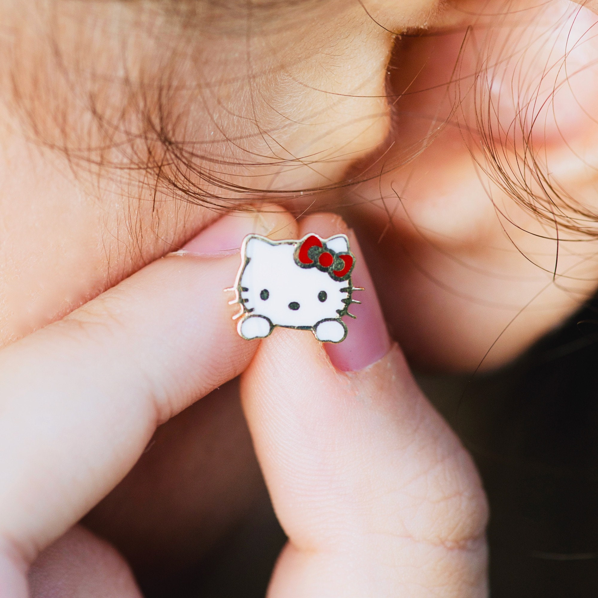14K Solid Gold Hello Kitty Children's Earrings/birthday Gift/gift for ...