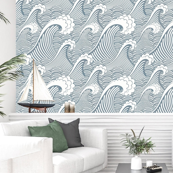 Wave Wallpaper - Etsy