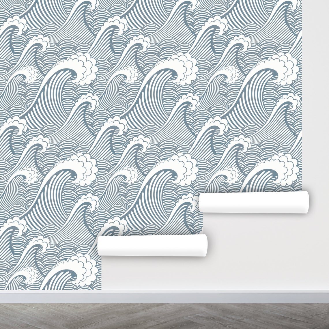 Waves Wallpaper Big Wave Wallpaper Peel and Stick Ocean - Etsy