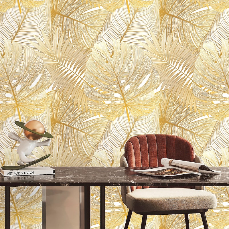 Gold Peel and Stick Wallpaper - Etsy