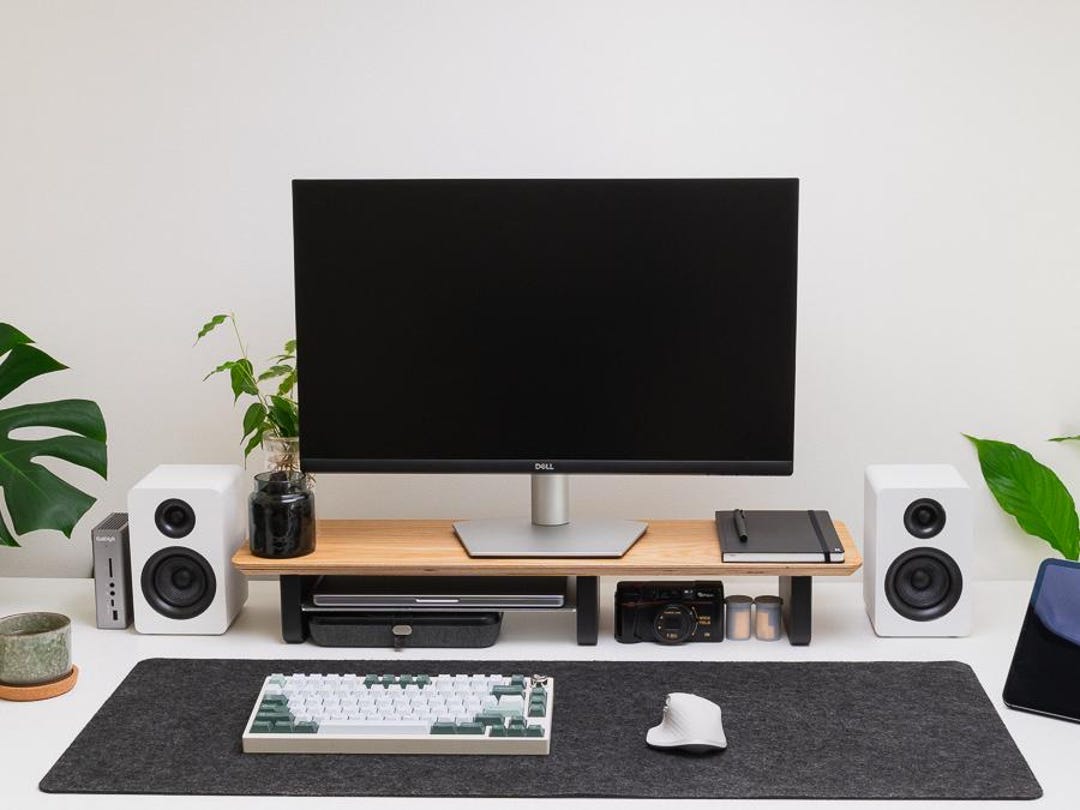 Oak Desk Shelf: Handmade Monitor Riser, Office Organization - Etsy