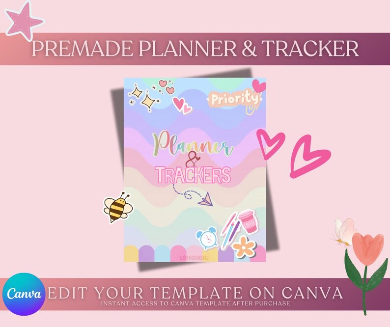 Planner and Tracker Template, Customizable Daily Planner, Habit & Goal ...