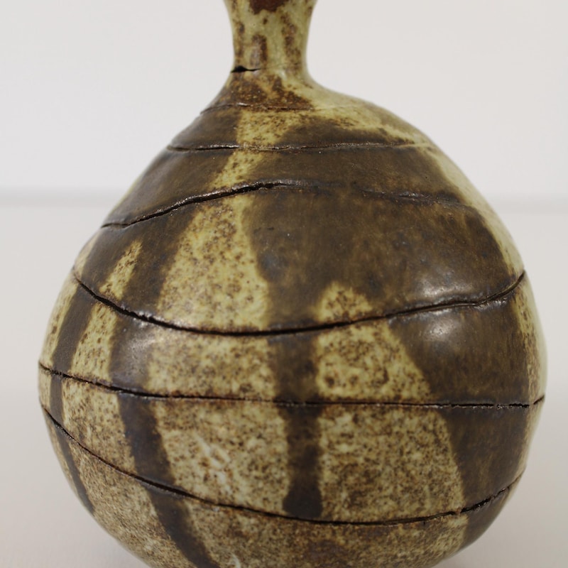 Studio Pottery Vase Brown - Etsy