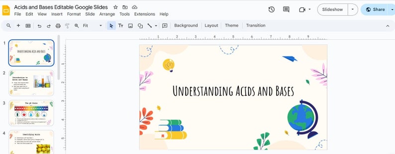 Acids and Bases Editable Google Slides - Etsy