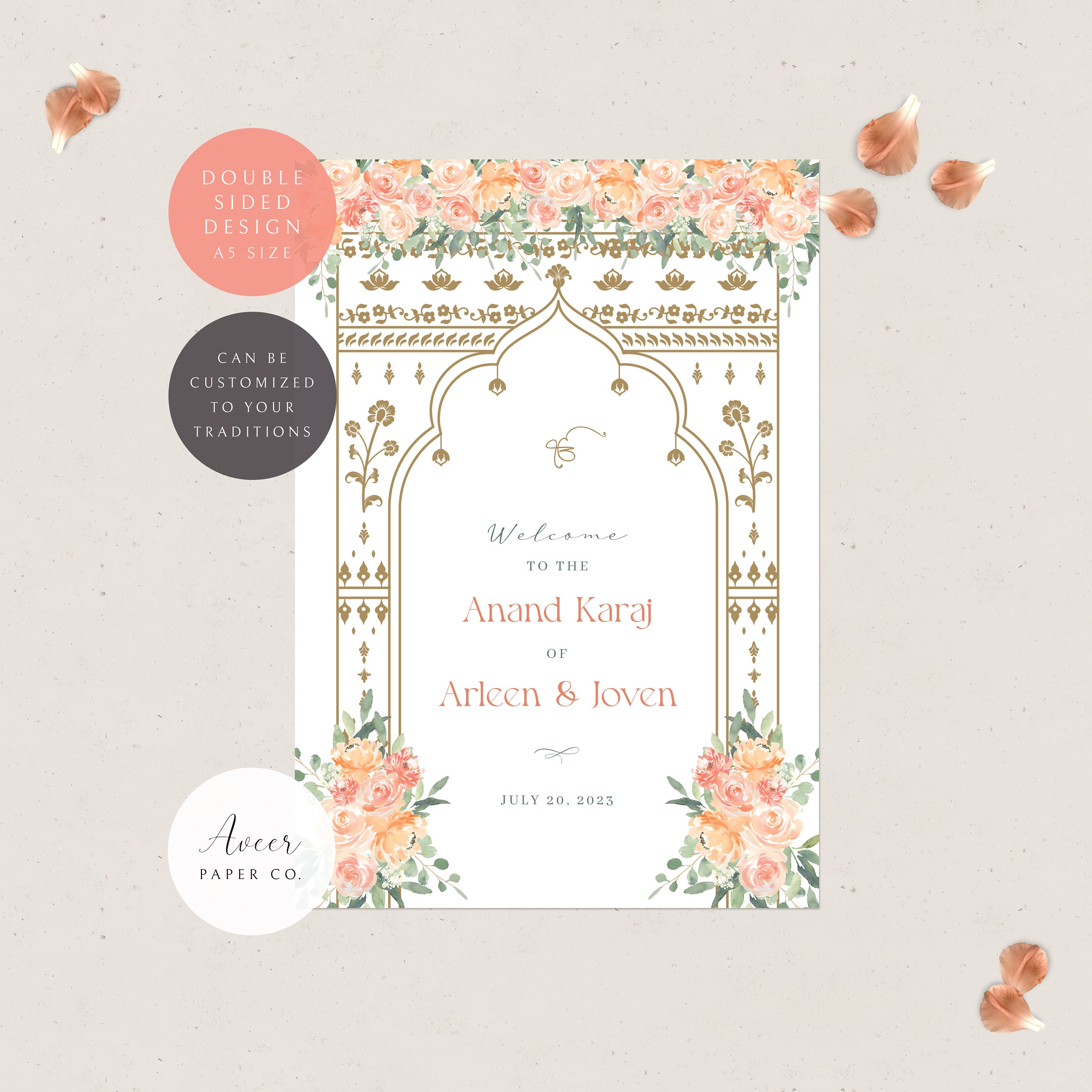 Sikh Wedding Program | Sikh Ceremony | Custom Wedding Program | Sikh ...