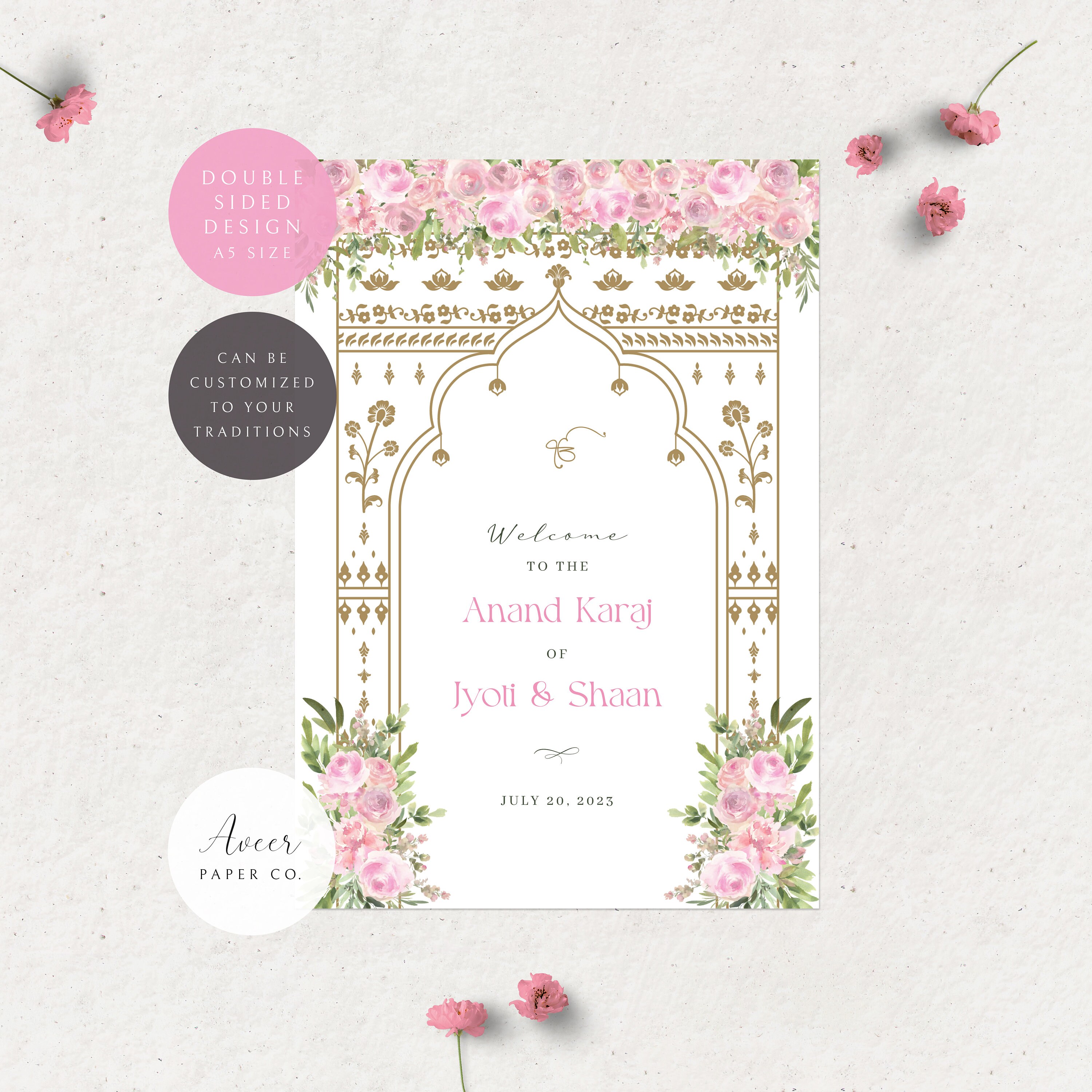 Sikh Wedding Program | Sikh Ceremony | Custom Wedding Program | Sikh ...