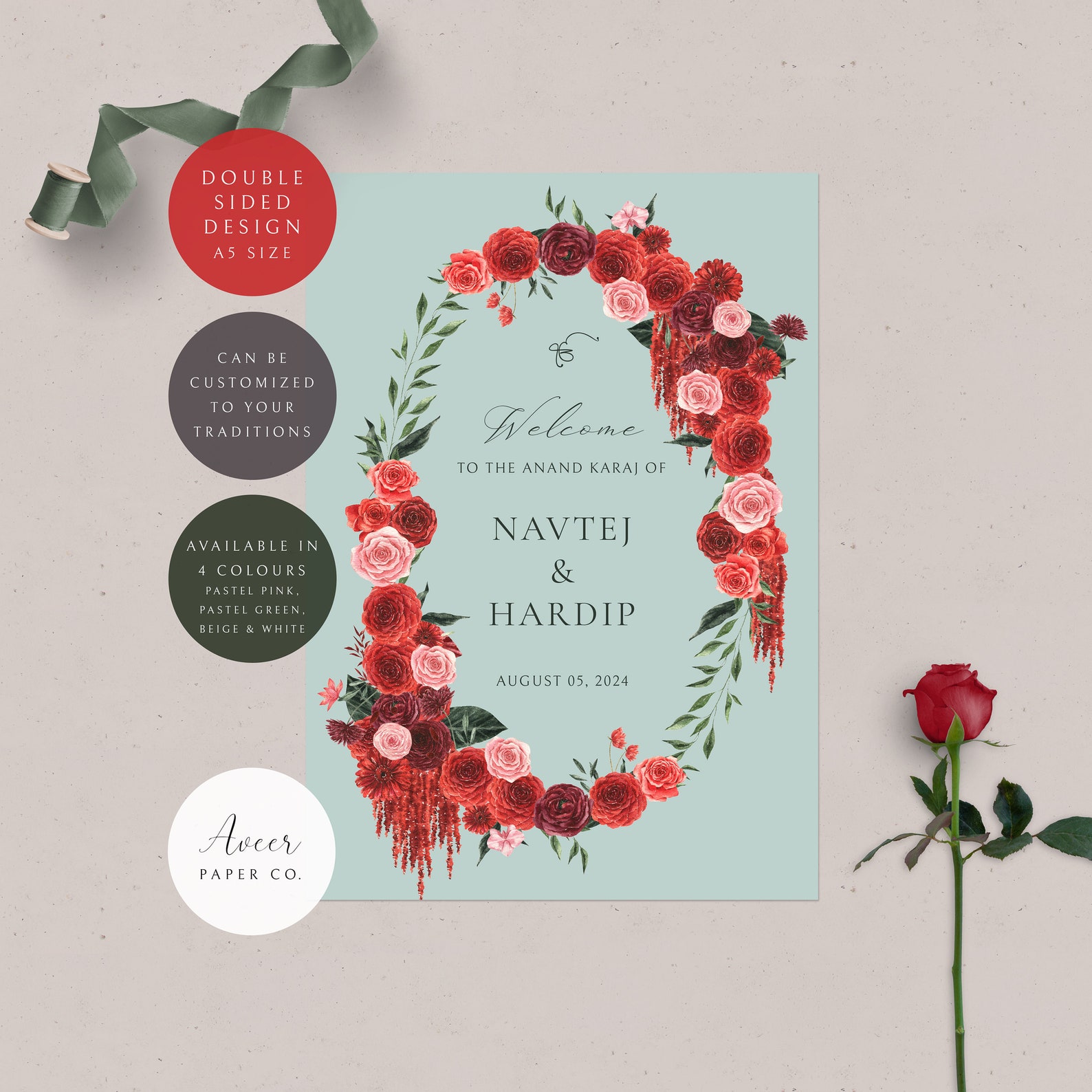 Sikh Wedding Program | Sikh Ceremony | Custom Wedding Program | Sikh ...