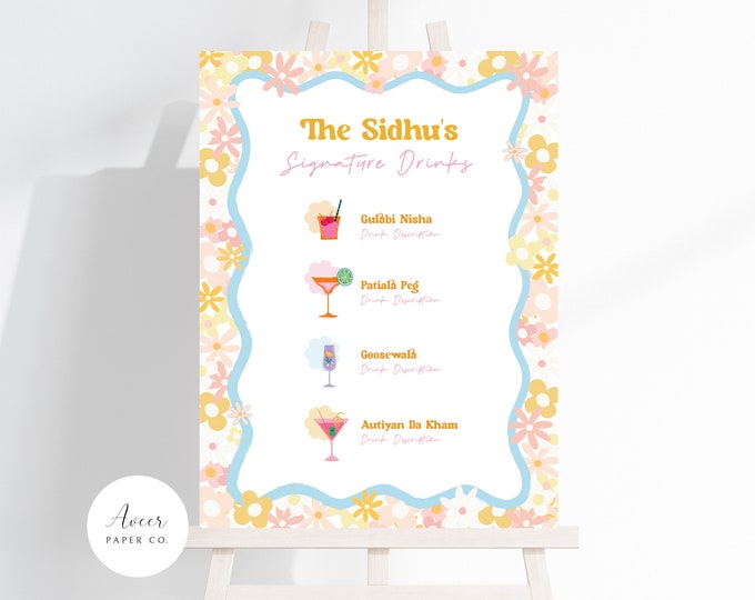 Indian Wedding Menu, Punjabi Bar Menu, Desi Digital Drink List, Viah ...