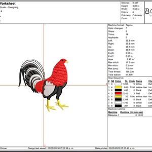 Rooster Embroidery Design. 3 Sizes. Instant Download - Etsy