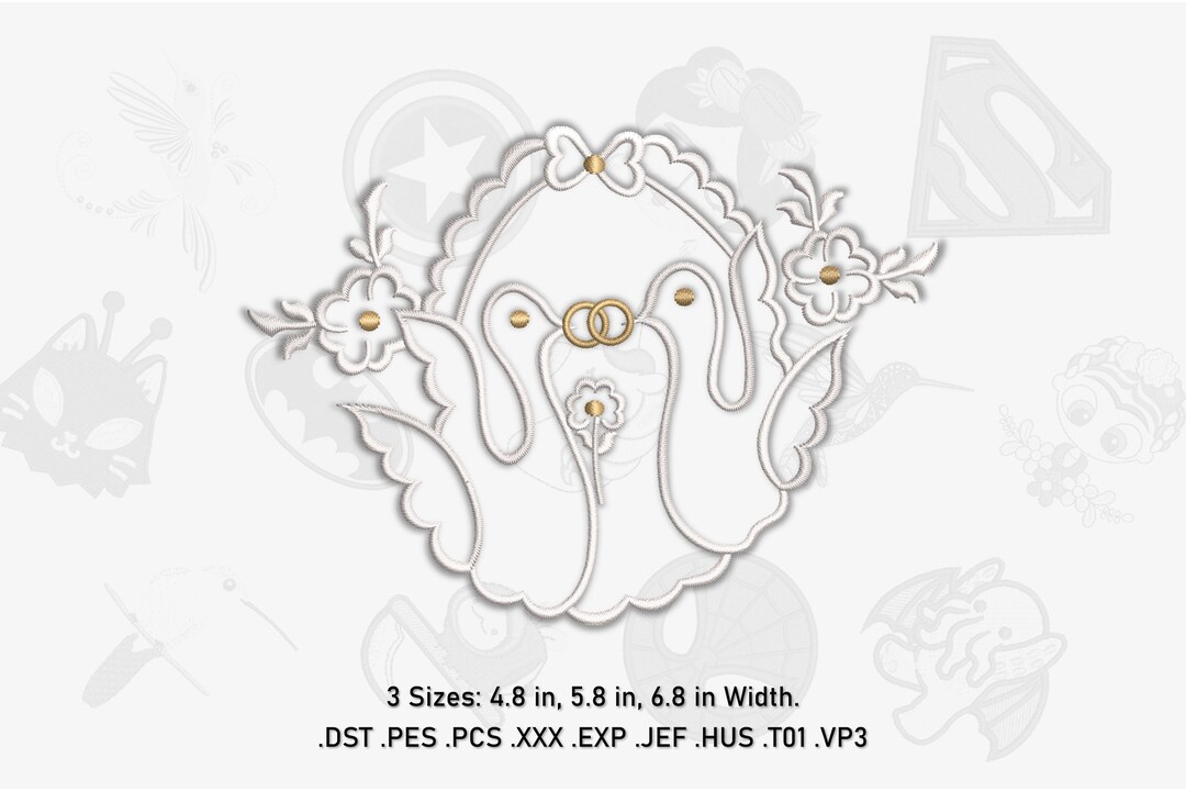 Wedding Machine Embroidery Design. 3 Sizes - Etsy