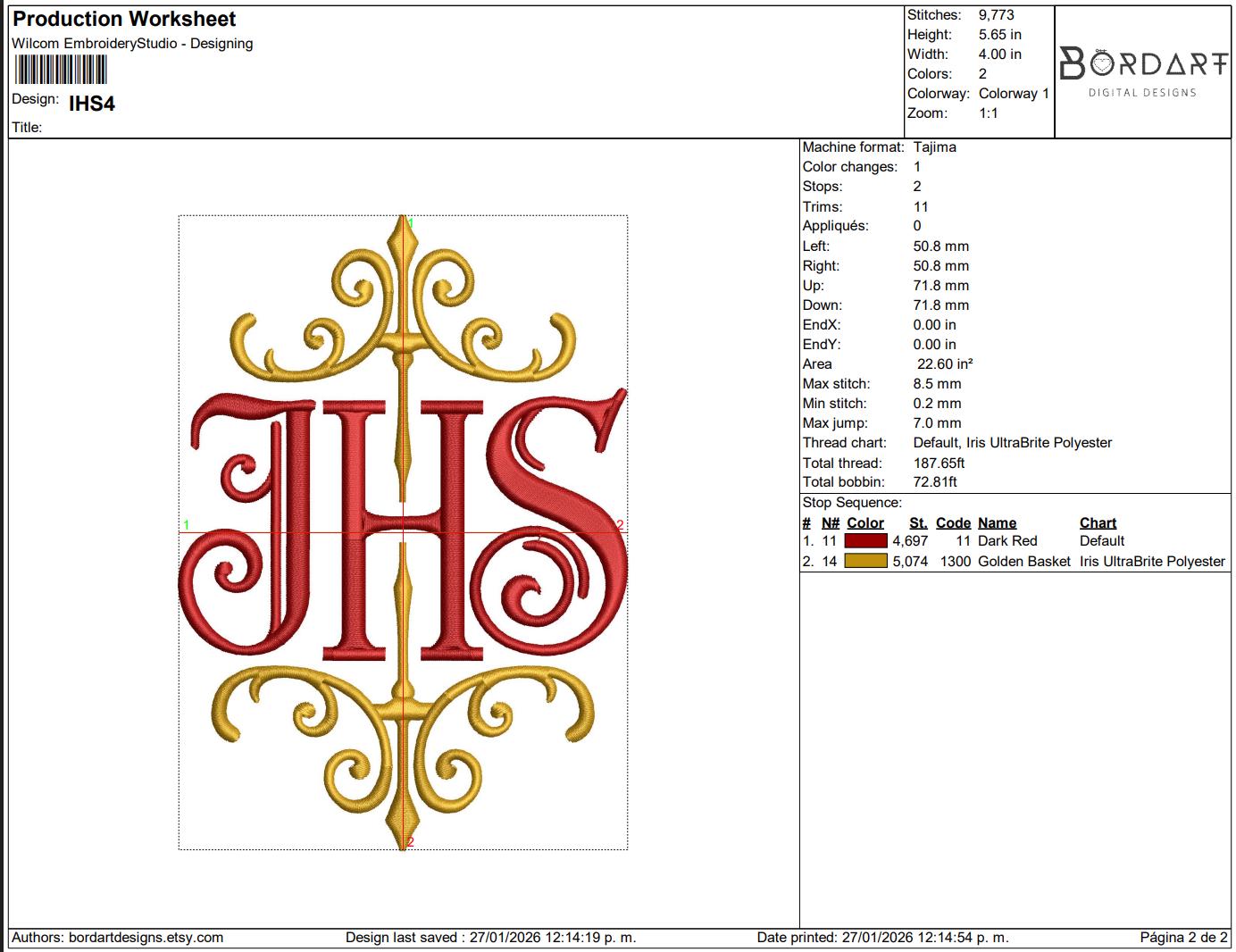 IHS Embroidery Design | Catholic Liturgical Monogram (5 Sizes, Digital ...
