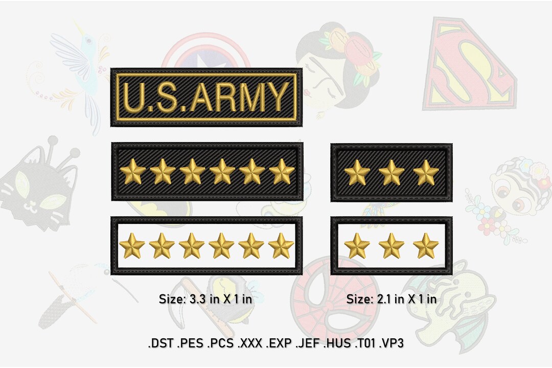 Military Insignia Embroidery Design Pack (digital Download) - Etsy