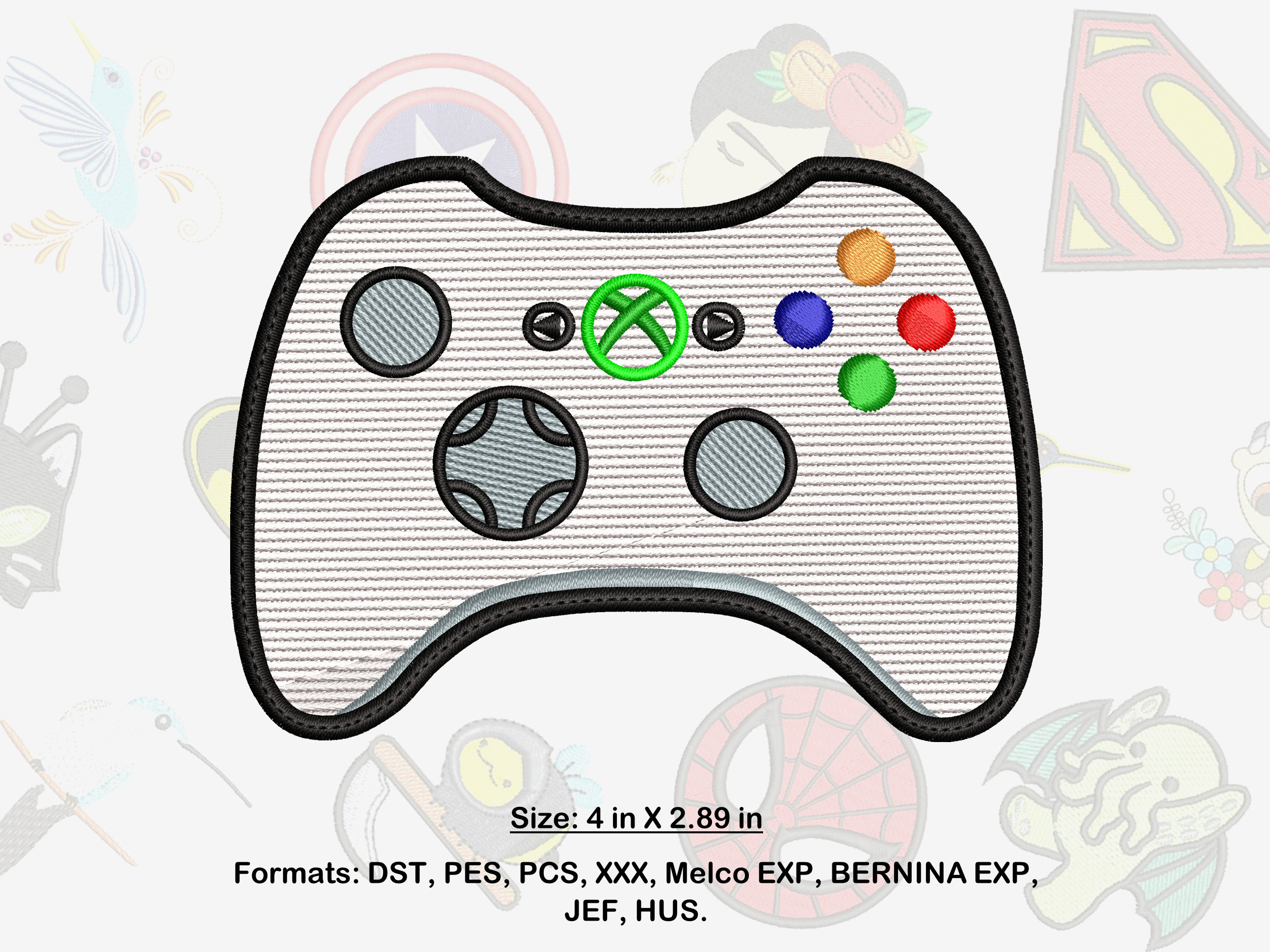 Video Game Controller Machine Embroidery Design. 4 in X 2.89 - Etsy