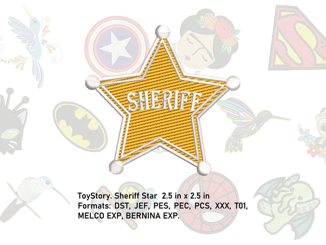 Sheriff Star Machine Embroidery Design. 2.5 in X 2.5 In - Etsy