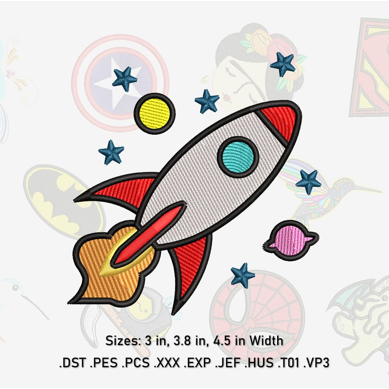 Rockets Embroidery - Etsy