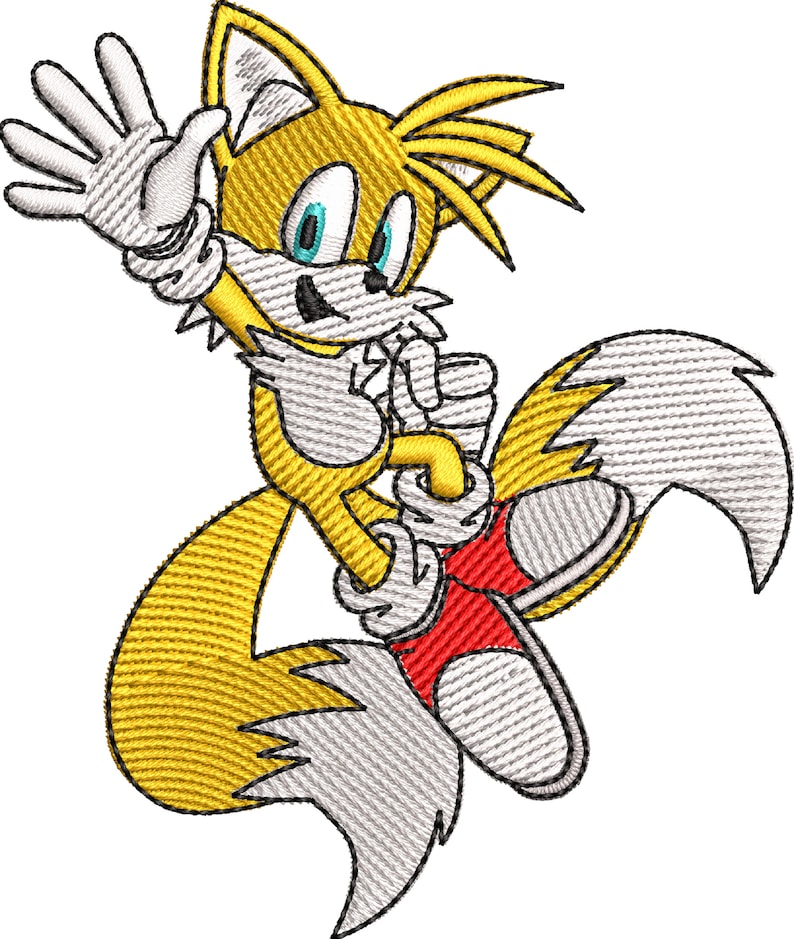 Tails Miles Prower Machine Embroidery Design. Sonic. 3.14 in X - Etsy