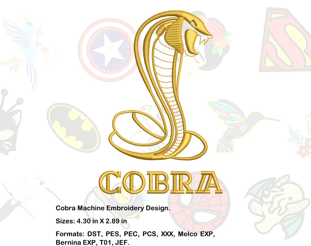 Cobra Machine Embroidery Design. - Etsy