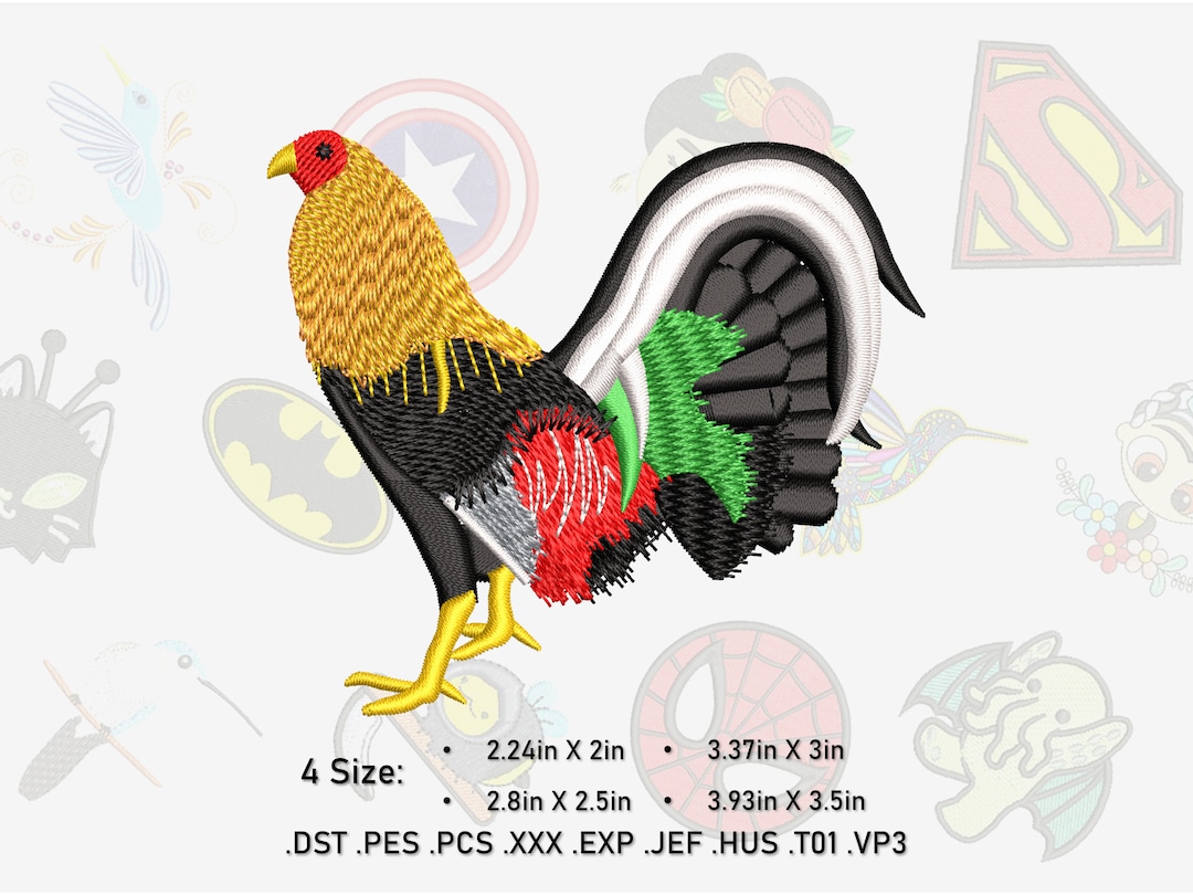 Rooster Machine Embroidery Design: Farm Animal (4 Sizes) - Etsy