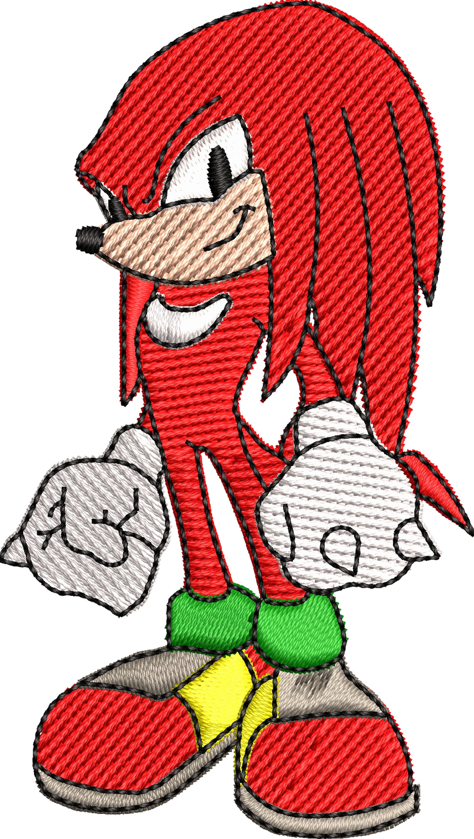 Knuckles Machine Embroidery Design. Sonic. 3 in X 1.7 In - Etsy