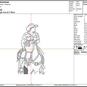 Cowboy Machine Embroidery Design. 4 Sizes. - Etsy