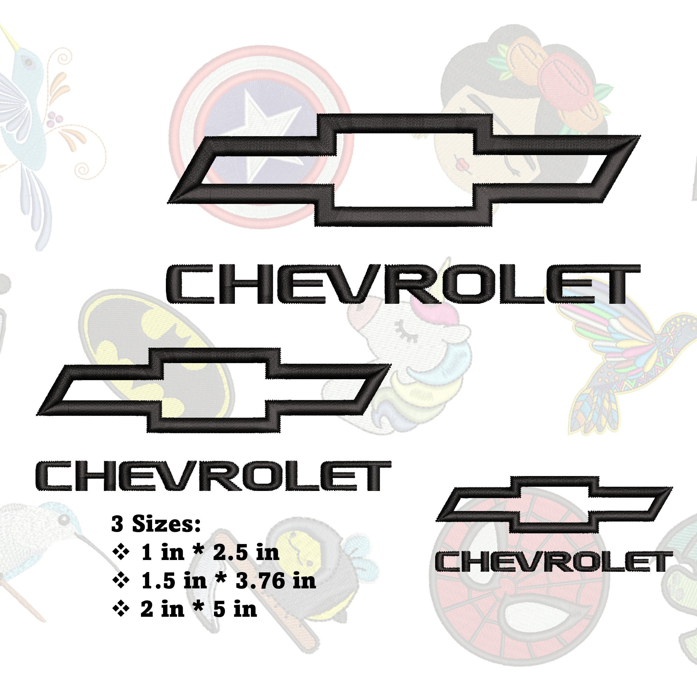 Chevrolet Logo Machine Embroidery Design. 3 Different Sizes - Etsy Canada