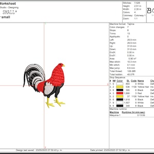 Rooster Embroidery Design. 3 Sizes. Instant Download - Etsy
