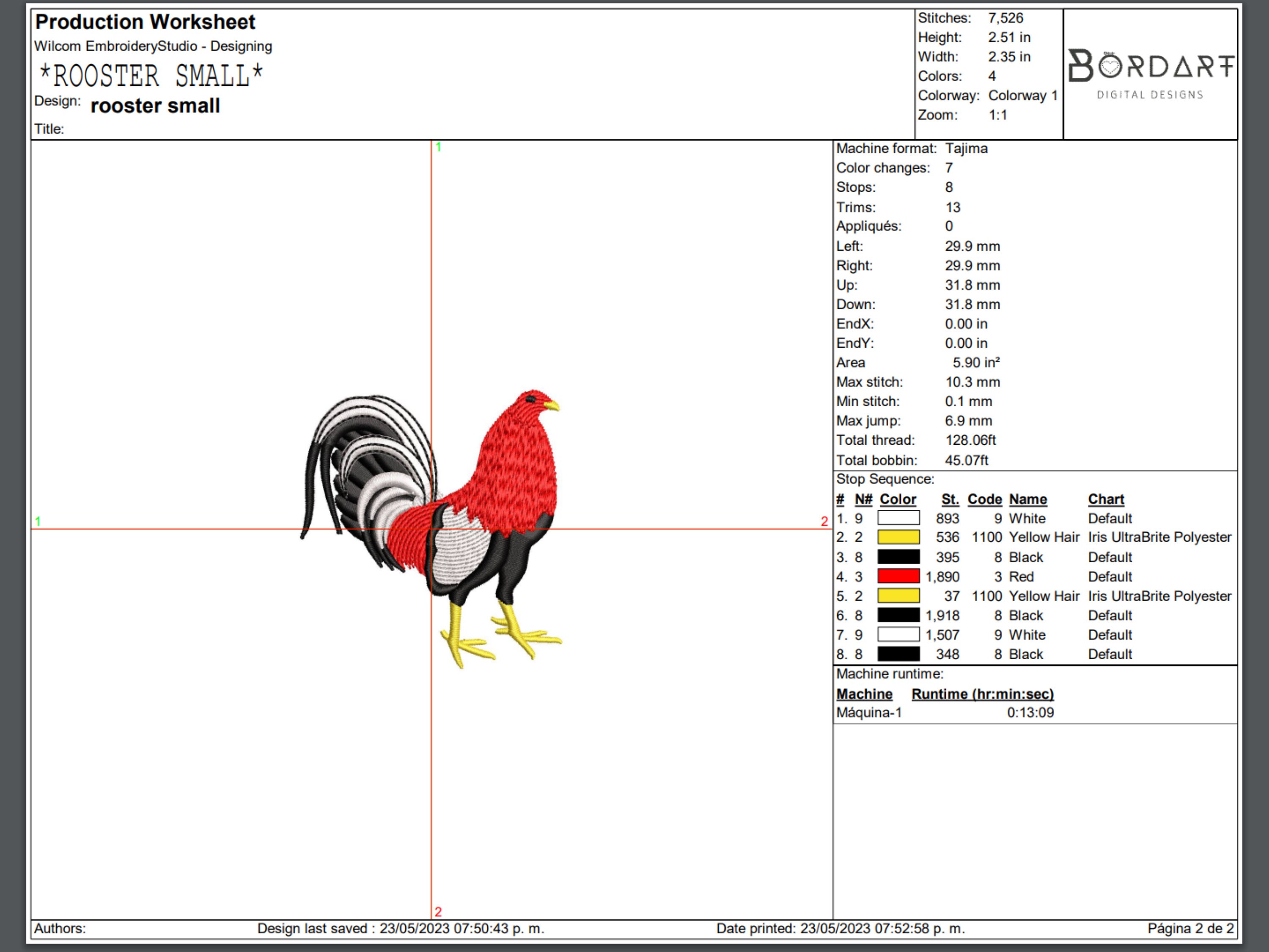 Rooster Embroidery Design. 3 Sizes. Instant Download - Etsy