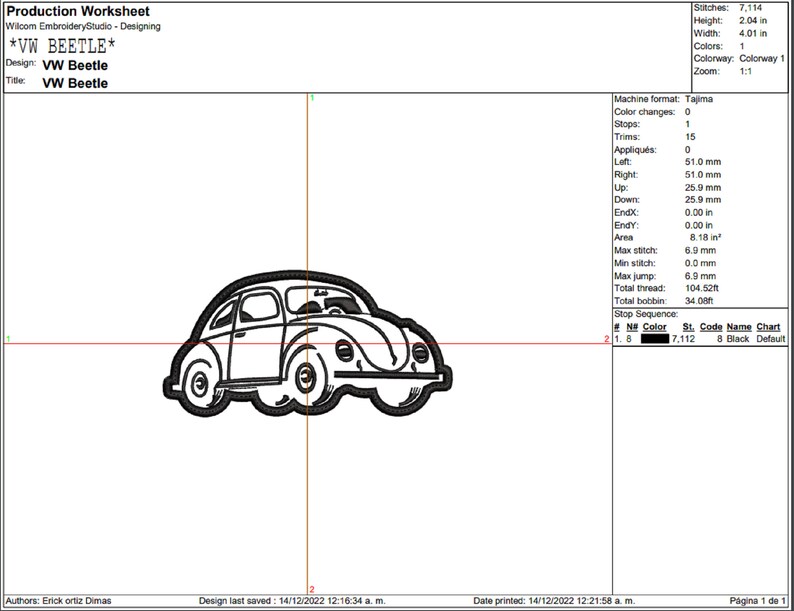 VW Beetle Machine Embroidery Design. Beetle Car Herbie - Etsy