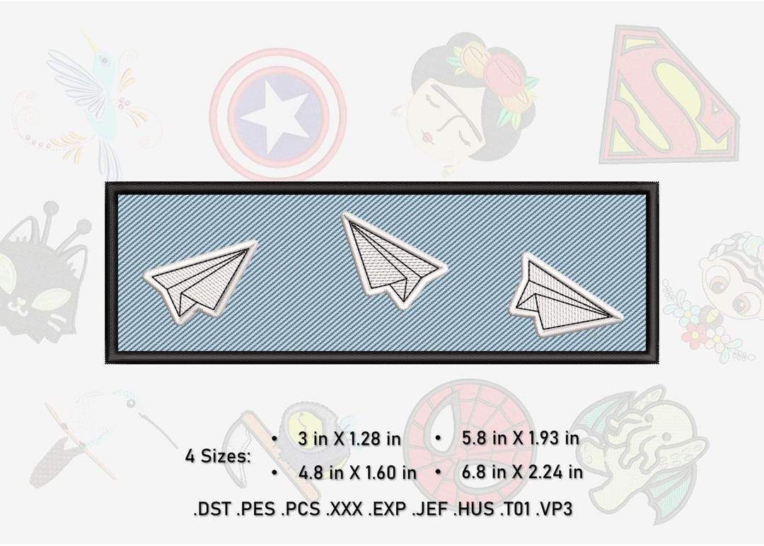 Paper Plane Machine Embroidery Design: 4 Sizes (digital Download) - Etsy