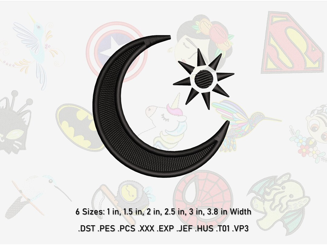 Moon Machine Embroidery Design. 6 Sizes - Etsy