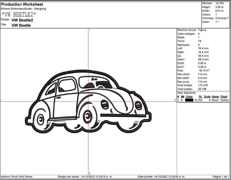 VW Beetle Machine Embroidery Design. Beetle Car Herbie - Etsy
