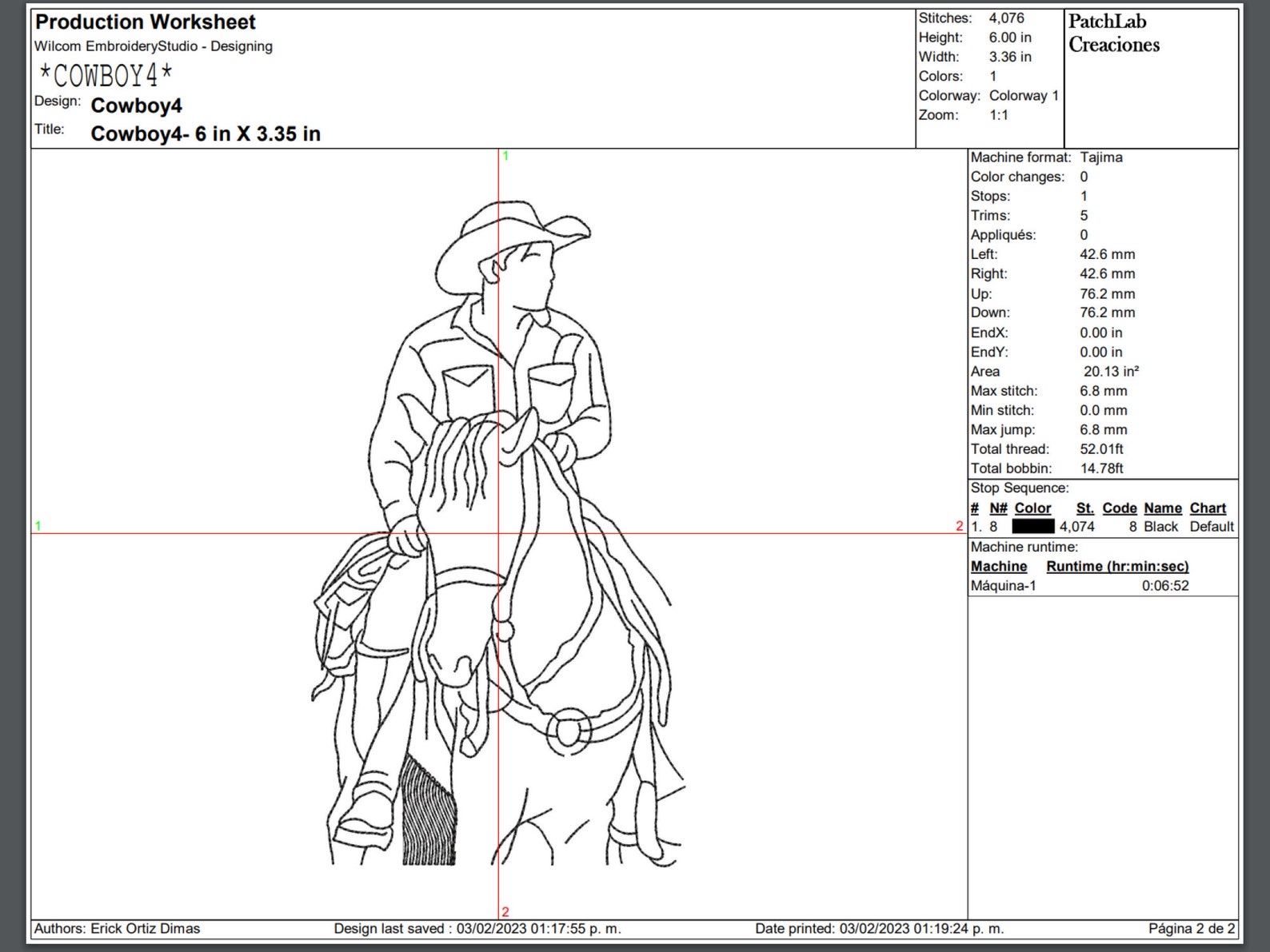 Cowboy Machine Embroidery Design. 4 Sizes. - Etsy