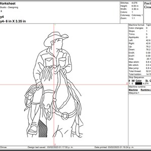 Cowboy Machine Embroidery Design. 4 Sizes. - Etsy