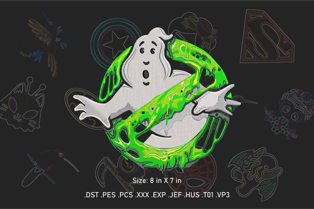 Ghost Machine Embroidery Design: 8x7 Inch Instant Download - Etsy