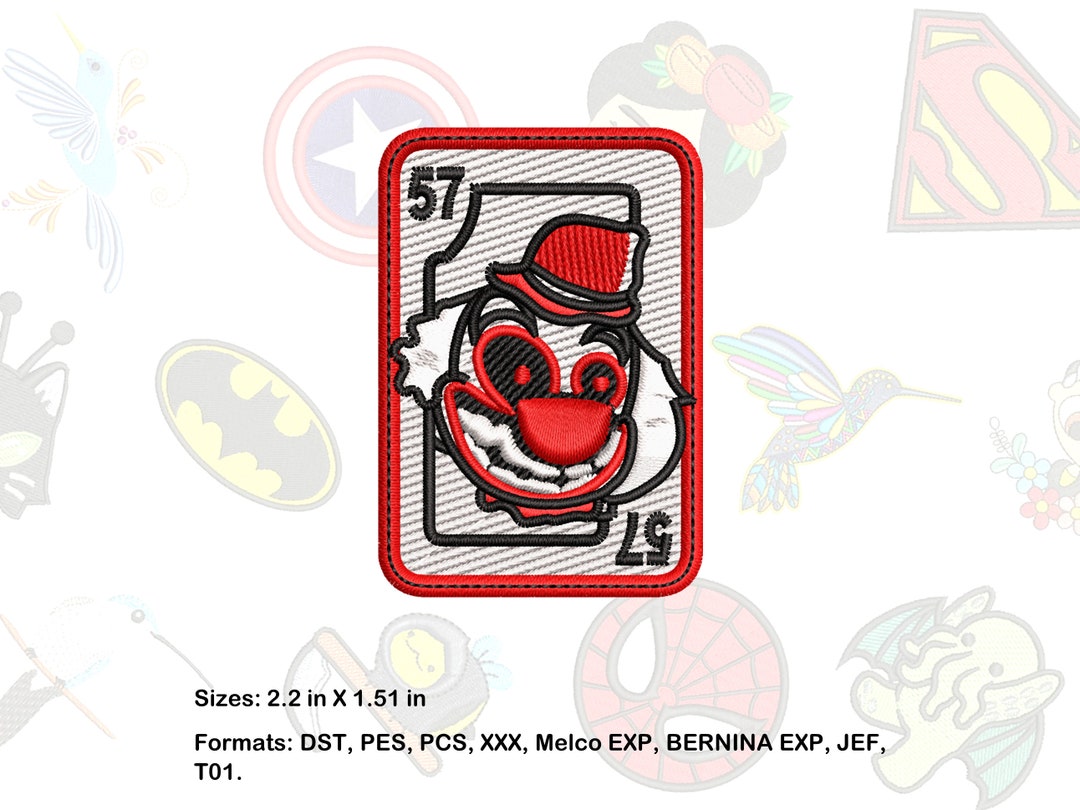 Poker Clown Card Machine Embroidery Design. 2.2 in X 1.51 In. - Etsy