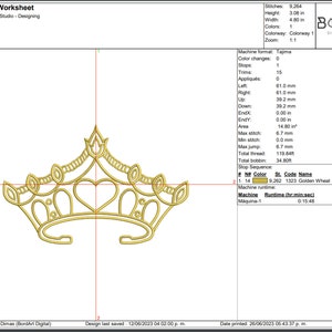 Tiara Machine Embroidery Design. 5 Sizes. - Etsy