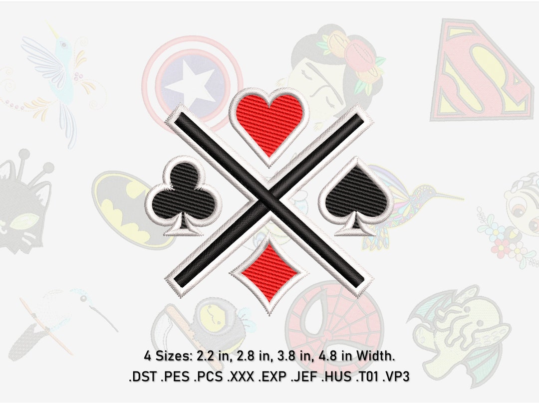 Poker Royal Flush Embroidery Design – PES DST JEF Exp and More ...