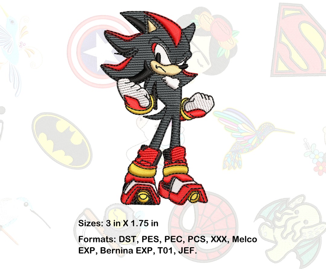 Shadow Machine Embroidery Design. Sonic. 3 in X 1.7 In - Etsy