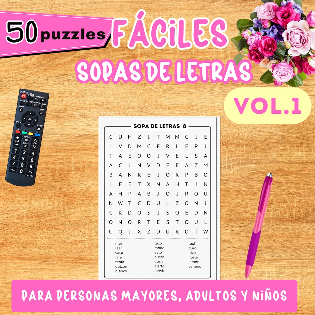 Fácile Sopas De Letras Vol.1 Word Search Printable for Adults - Etsy