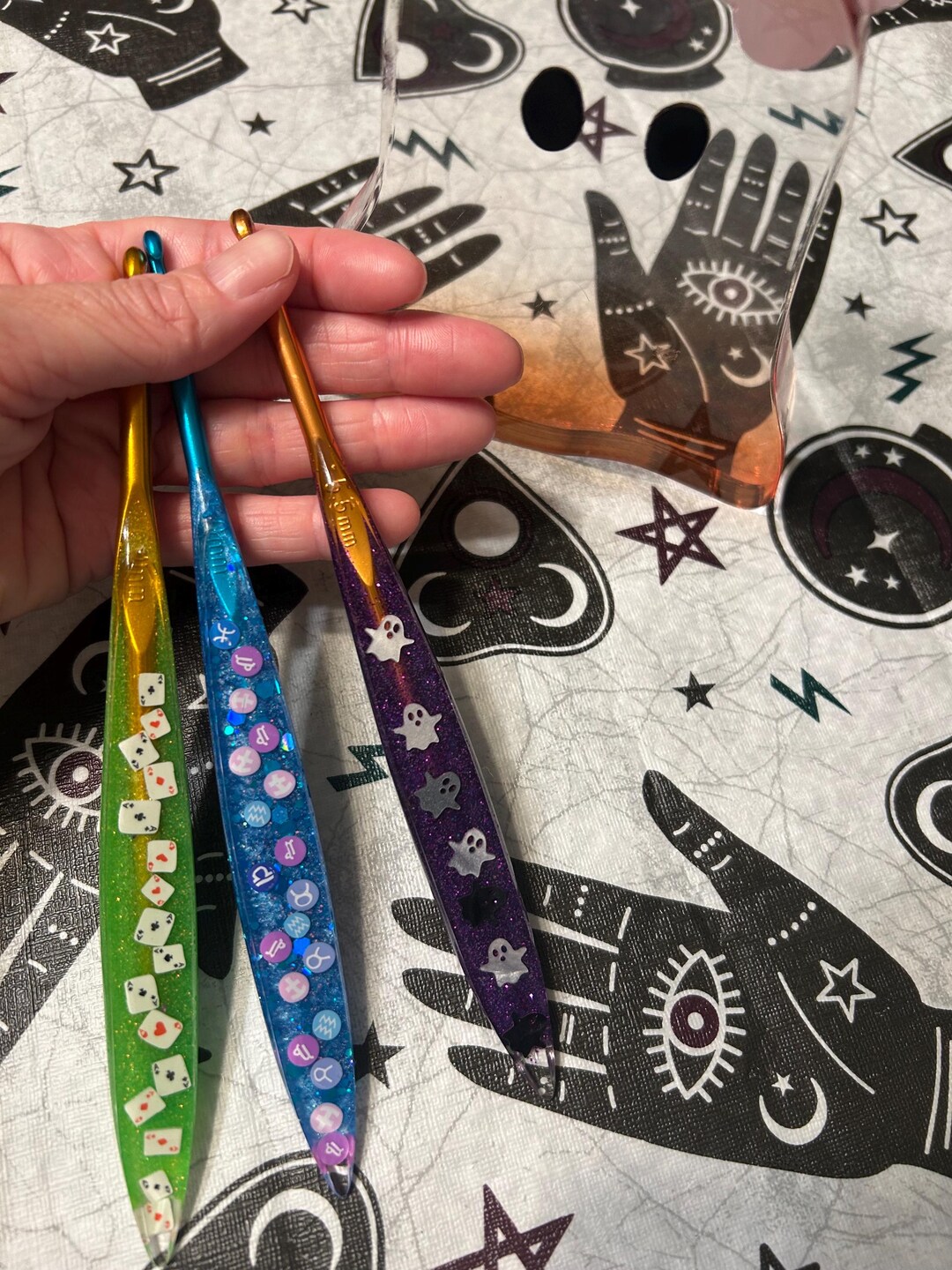 Halloween Crochet Hook: Ghost, Cards, Astrology Resin Handle - Etsy