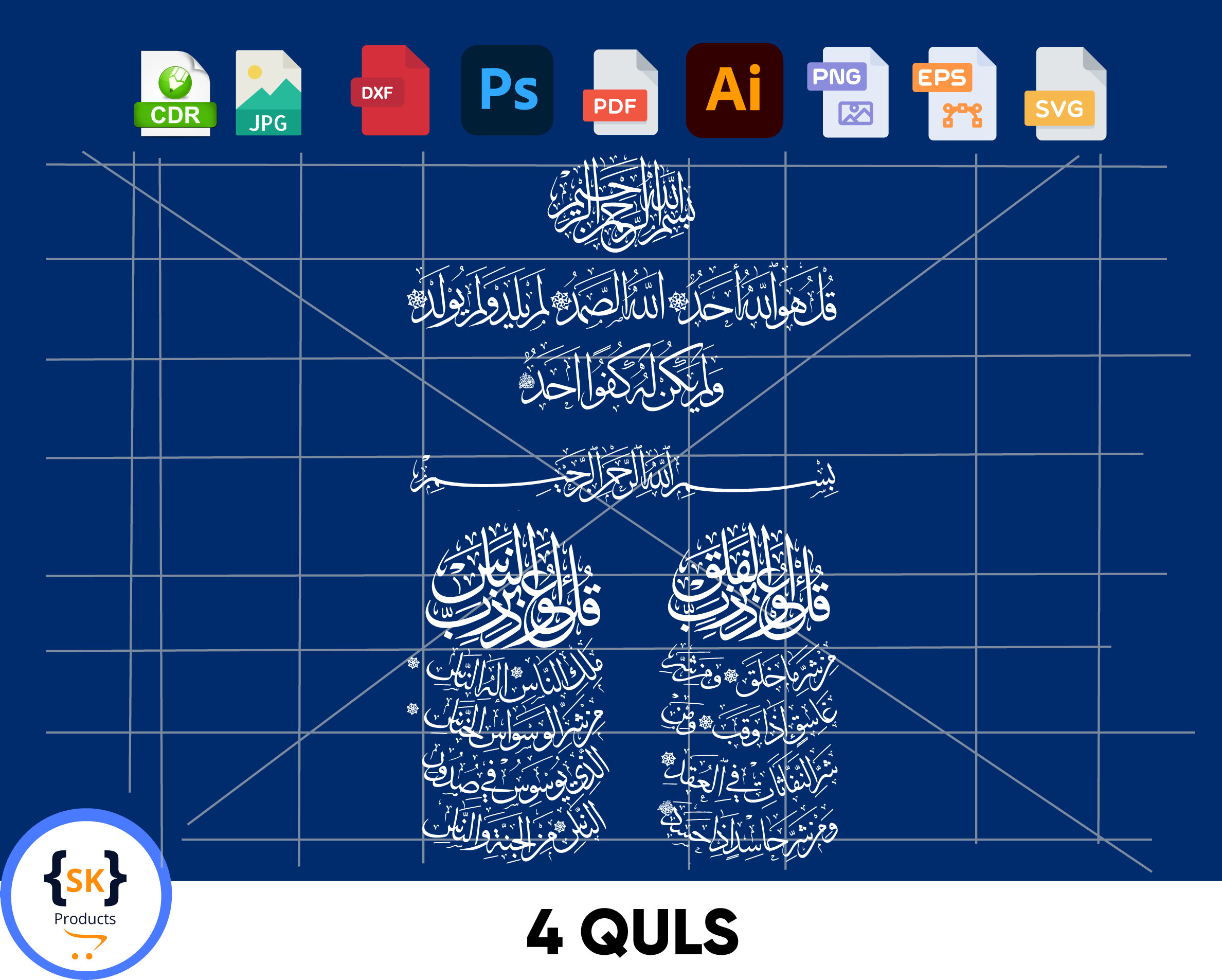 The Four Quls Svg 4 Kuls Sharif Svg Surah Ikhlas Nas - Etsy Australia