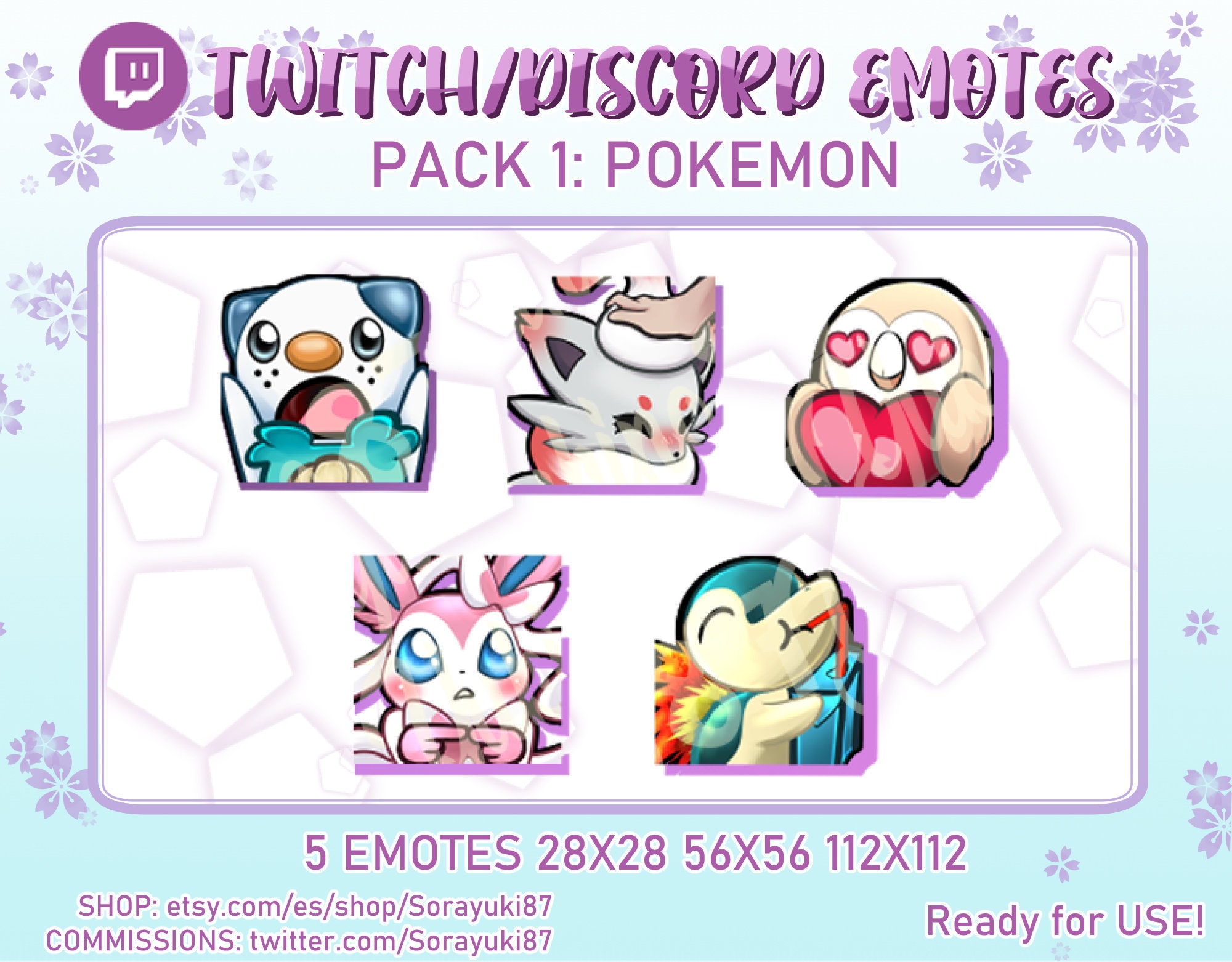 POKEMON Twitch Emoticons / Streamer Emotes - Etsy