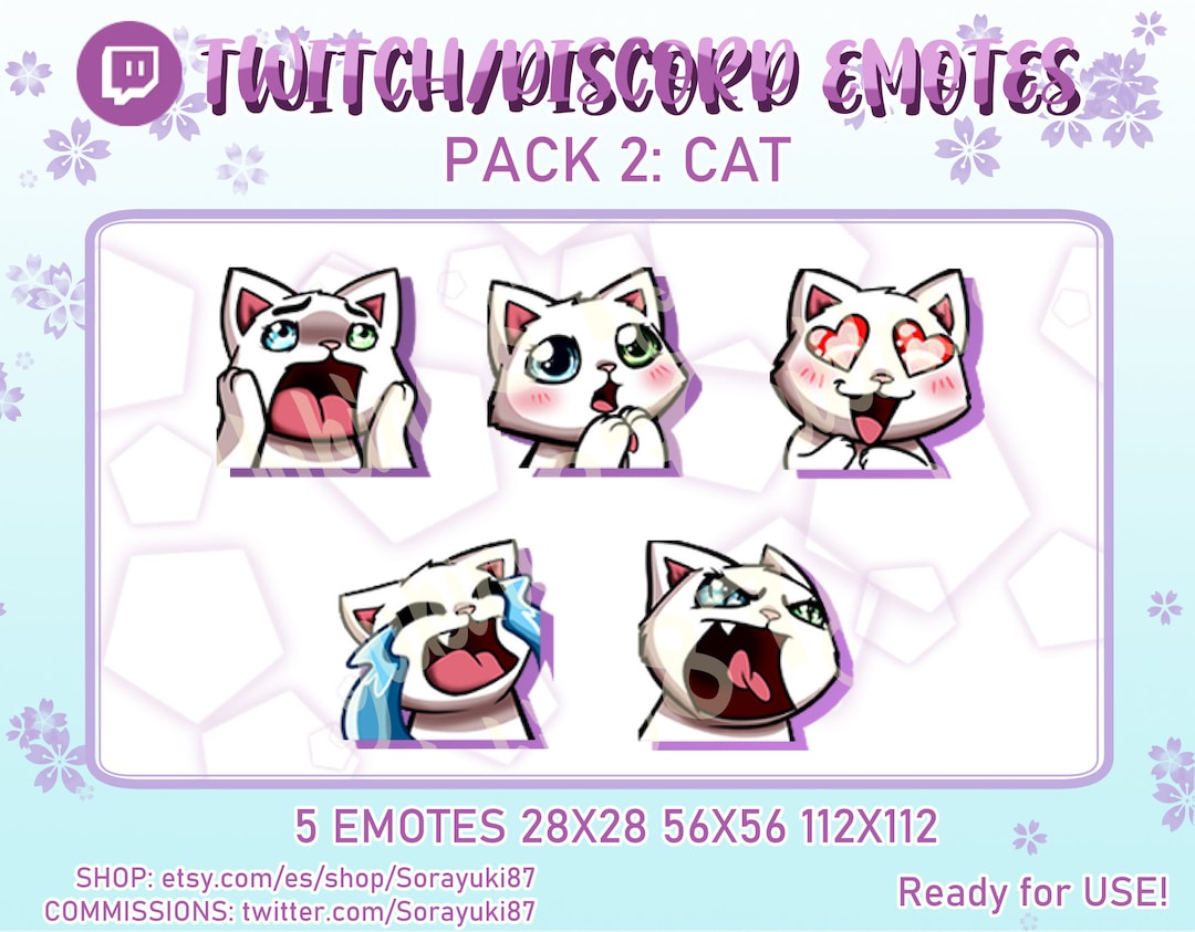 CAT Twitch Emoticons / Streamer Emotes - Etsy