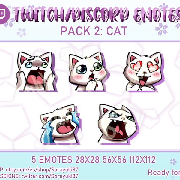 Cat Emoticons Twitch - Etsy