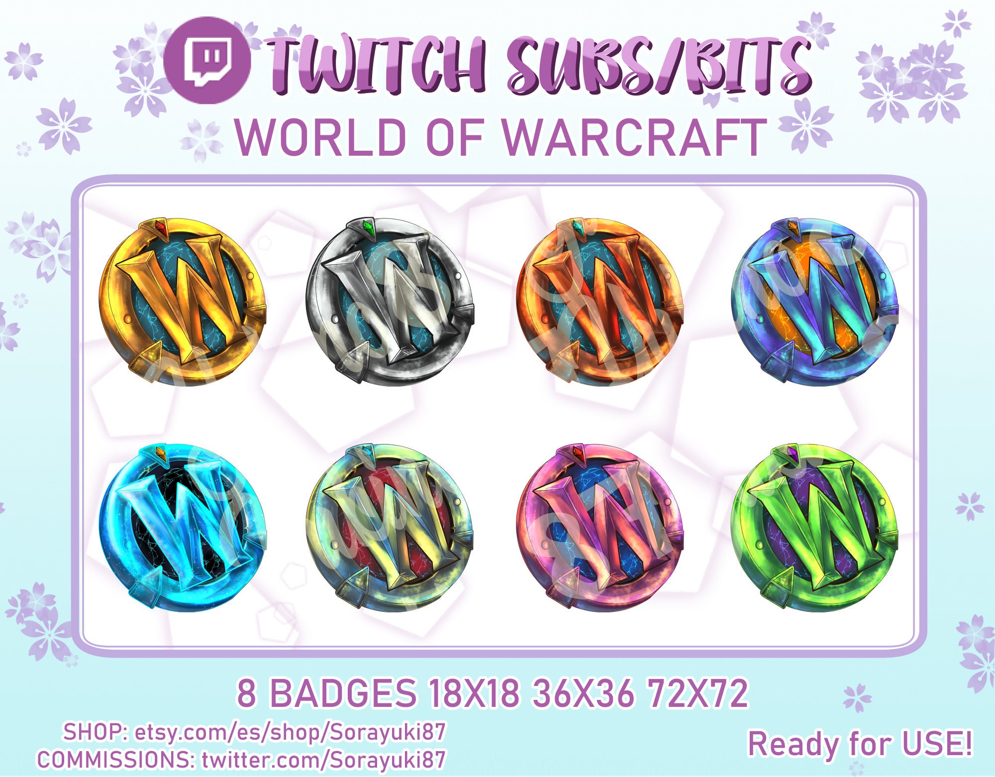 TWITCH BADGES Sub/bits World of Warcraft Twitch Stream WOW Warcraft ...