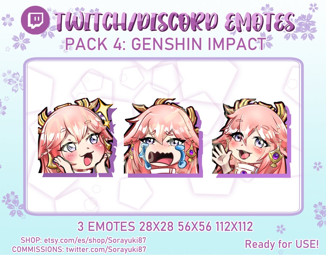 GENSHIN IMPACT TWITCH emotes Yae Miko stream discord - Etsy México