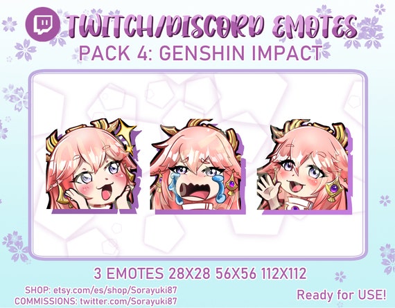GENSHIN IMPACT TWITCH Emotes Yae Miko Stream Discord | Etsy